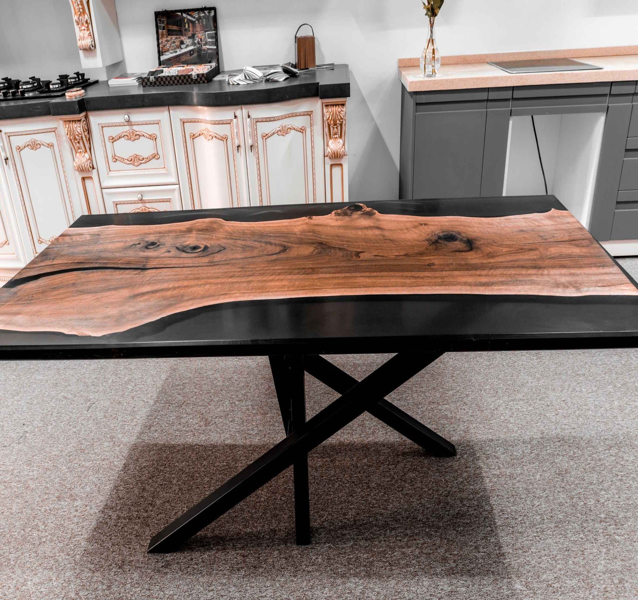 Dining Room Tables Live Edge Wood and Epoxy Custom Made to Order – ResinRoot Designs